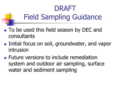 PPT DRAFT Field Sampling Guidance PowerPoint Presentation Free Download ID 5759233