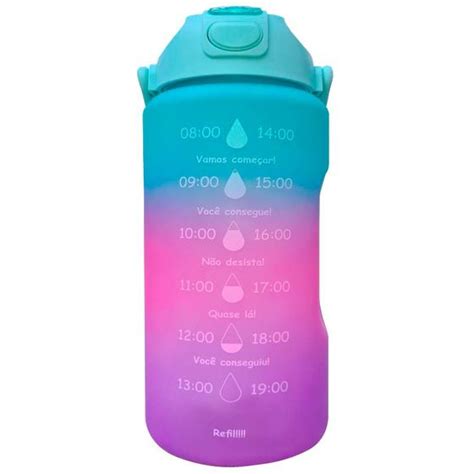 Garrafa Squeeze De Água Esportivo 2 Litros Frases Motivacionais Anti