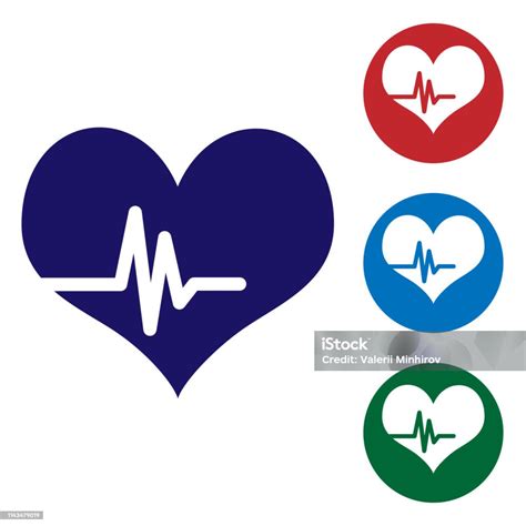 파란색 심장 박동 아이콘 흰색 배경에 고립입니다 하트 비트 기호입니다 심장 박동 아이콘입니다 심전도 아이콘입니다 벡터 일러스트 건강관리와 의술에 대한 스톡 벡터 아트 및