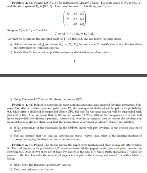 Problem Points Let Xn Yn Be Independent Chegg Com