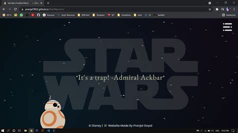 Pranjal Goyal On Linkedin Css3 Codepen Disney Starwarsfan Frontend Website Github