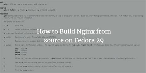 How To Build Nginx From Source On Fedora 29