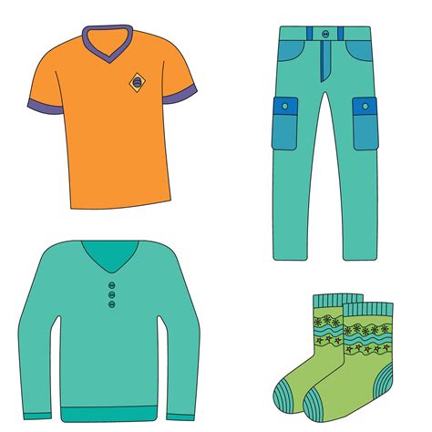 Colorful Clothing Clipart Set 60533593 Vector Art At Vecteezy