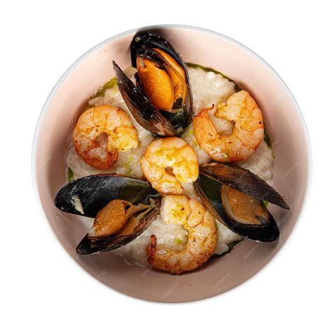 Premium Photo Isolated Portion Of Seafood Risotto