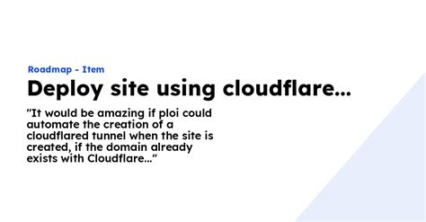 Deploy Site Using Cloudflared Tunnel Ploi Roadmap