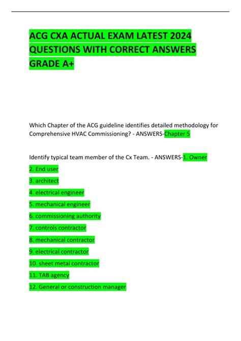 ACG CXA ACTUAL EXAM LATEST 2024 QUESTIONS WITH CORRECT ANSWERS GRADE A ACG CXA Stuvia US