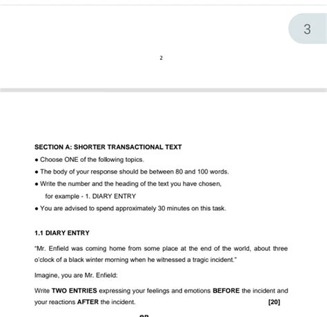 3 2 Section A Shorter Transactional Text Choose One Of The Following To