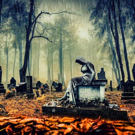 Eerie Resurgence Una Escena Realista De Una Mujer Sentada En Un Antiguo