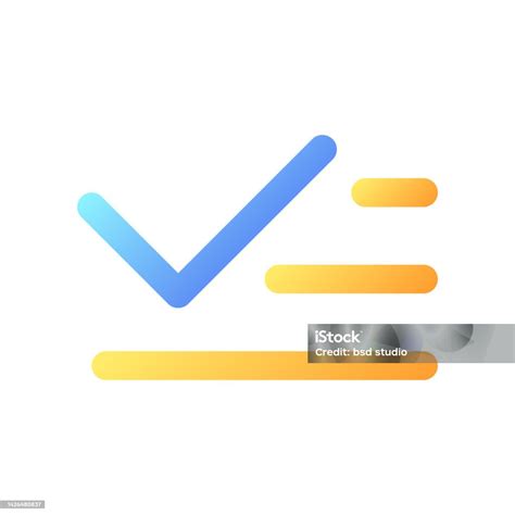 목록 및 체크 마크 픽셀 완벽한 플랫 그라디언트 컬러 Ui 아이콘 개념에 대한 스톡 벡터 아트 및 기타 이미지 개념 고체 그라데이션 Istock