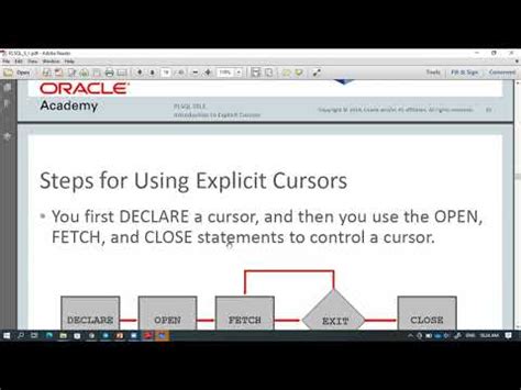 PSAU Course IS 3511 Oracle PL SQL Lab 06 Explicit Cursors Cursors With