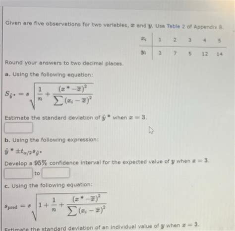 Solved Given Are Five Observations For Two Variables And Y