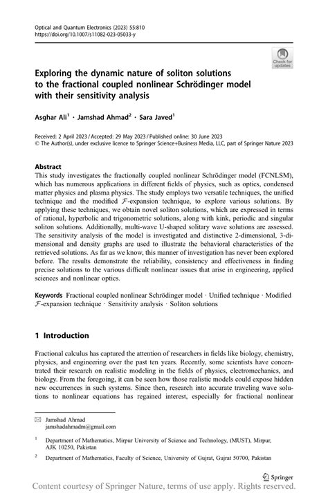 Exploring The Dynamic Nature Of Soliton Solutions To The Fractional Coupled Nonlinear
