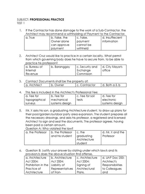Prof Prac Reviewer Pdf Architect Taxes