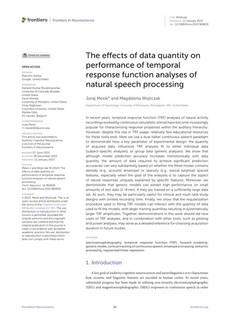 Pdf The Effects Of Data Quantity On Performance Of Temporal Response