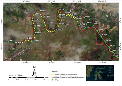Location Layout Of Flood Control And Ape River Safety Buildings Based Download Scientific