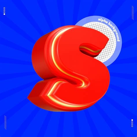 Premium Psd 3d Render Letter S Font Lowercase Red