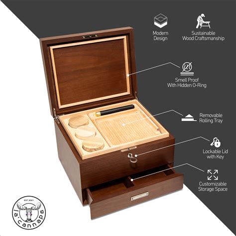 La Cannapa Walnut Wooden Stash Box And Cigar Box Etsy Artofit