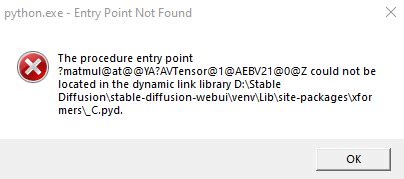 Python Exe Entry Point Not Found AUTOMATIC Stable Diffusion Webui Discussion