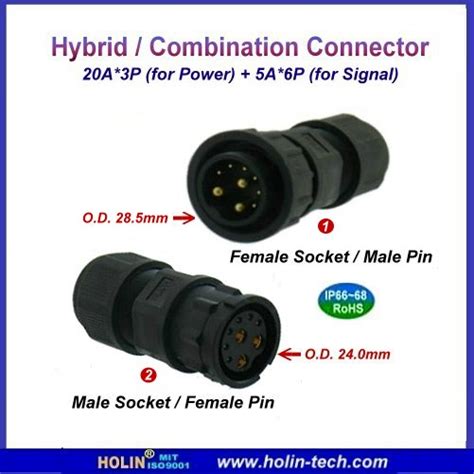 Power And Signal Hybrid Connector Overmolded Type Htp Asia Technology Co Ltd