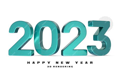 Premium Psd Number 2023 New Year 3d Render