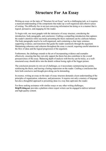 writing an essay structure pdf