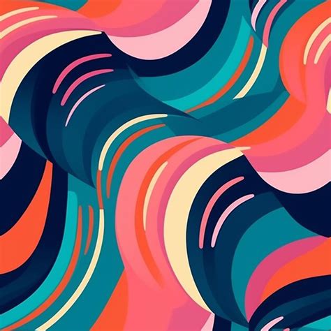 Premium Ai Image A Close Up Of A Colorful Abstract Design With Wavy Lines Generative Ai