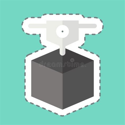 Sticker Line Cut 3d Printing Related To 3d Visualization Symbol