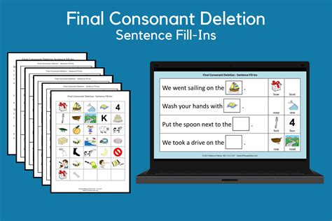 Final Consonant Deletion Sentence Fill Ins Speech Therapy Ideas