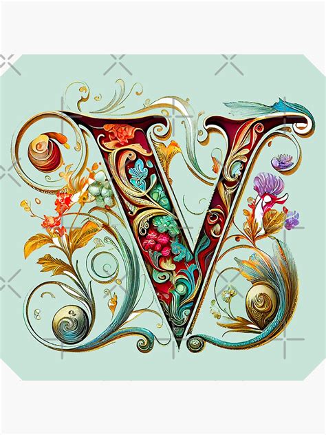 V Letter In Style