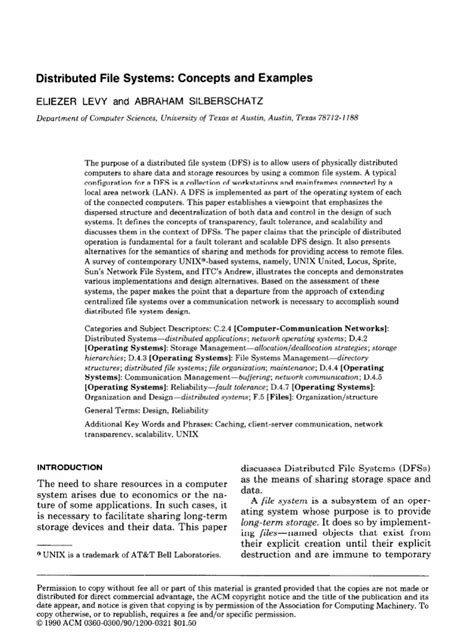 Distributed File Systems Concepts And E 61384 Pdf Computer File File System