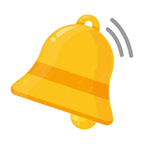 알림 종 아이콘 황금 경보 벨 울리는 새 메시지 종소리 벡터 프리미엄 벡터
