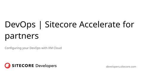 devops sitecore accelerate for partners