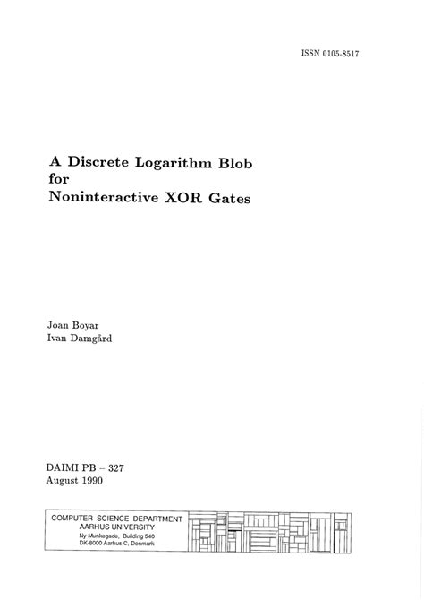Pdf A Discrete Logarithm Blob For Noninteractive Xor Gates
