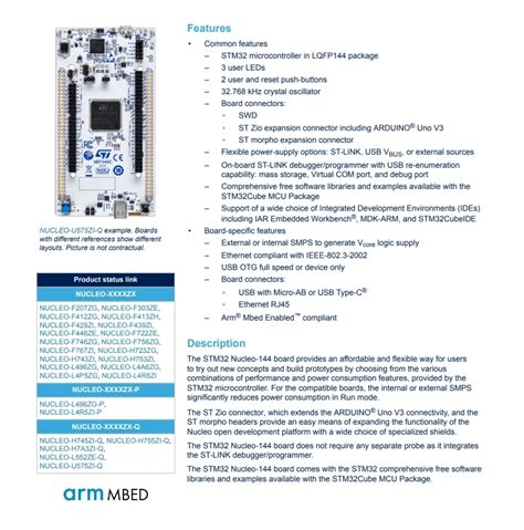 Nucleo L552ze Q Arm Stm32 Nucleo 144 Development Board Stm32l552ze Mcu