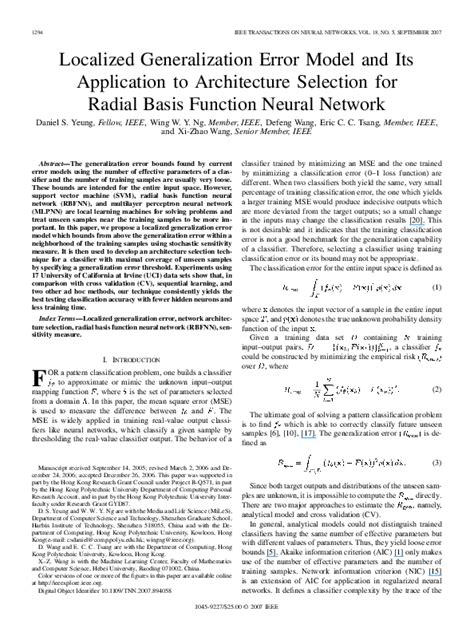 Pdf Localized Generalization Error Model And Its Application To Architecture Selection For