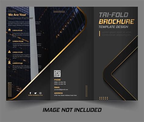 Premium Vector Black Gradient Texture Elegant Luxury Trifold Brochure