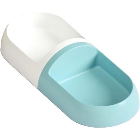 Gamelle Double En Forme De Capsule Pour Chaton Et Chat Bleu U3429