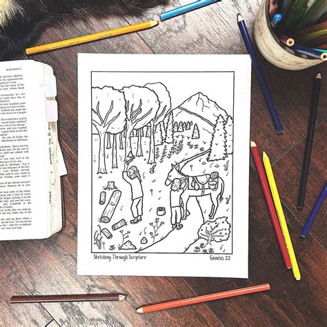 Genesis 22 Abraham And Isaac Story Bible Coloring Page Printable For