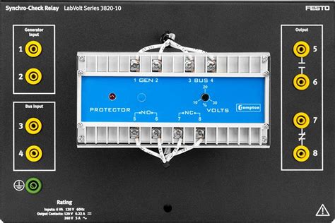 Labvolt Series By Festo Didactic Synchro Check Relay 3820 1x