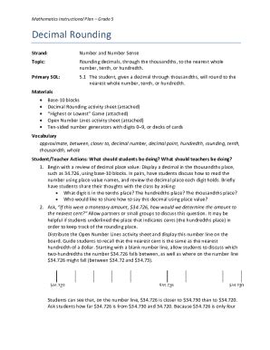 Fillable Online Doe Virginia LESSON PLANNING OF ROUND OFF DECIMALS
