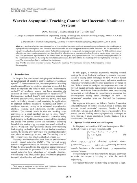 wavelet asymptotic tracking control for uncertain nonlinear systems