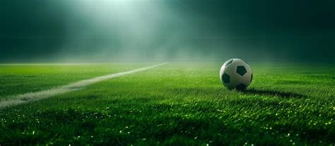 Premium Photo Black And Whithe Football Ball Lying On Green Grass