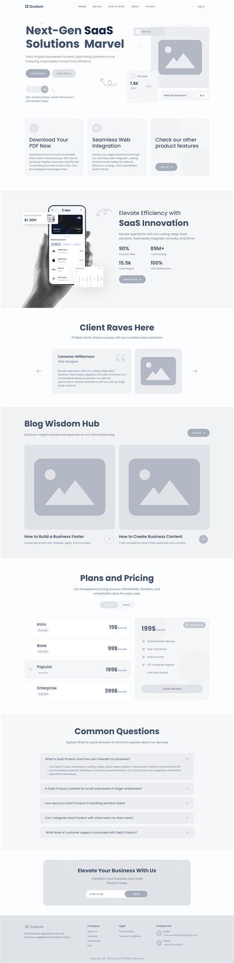 Saas Landing Page Quolum Behance