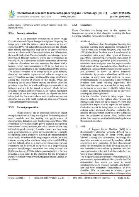 Irjet Comparative Analysis Of Video Processing Object Detection Pdf