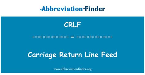 Crlf مخفف اشتراک خط بازگشت نورد Carriage Return Line Feed است