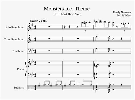 Monsters Inc Theme Sheet Music For Alto Saxophone Tenor Sheet Music