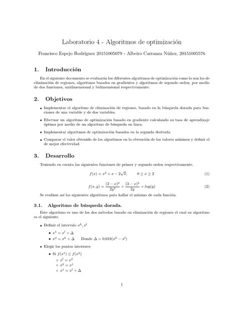 Algoritmos De Optimización Pdf Optimización Matemática Algoritmos
