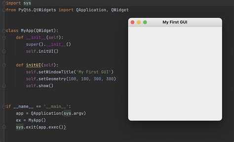 파이썬 Pyqt6 기본 Gui 코드 구성