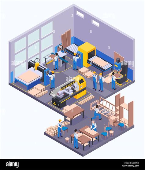 Factory Assembly Line Illustration