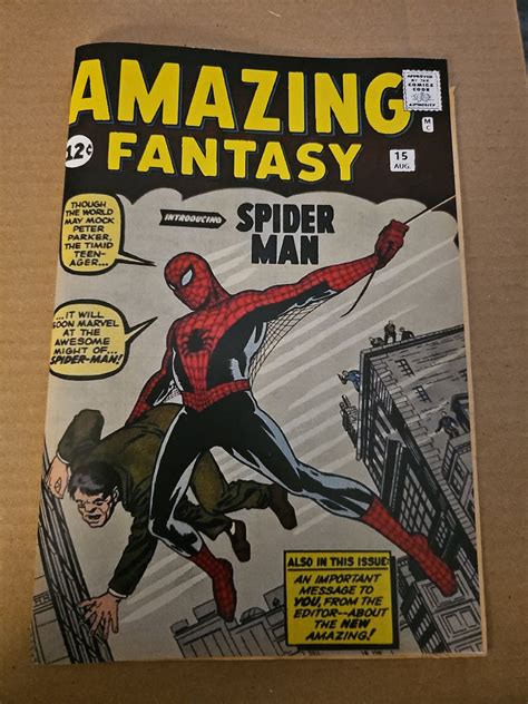 Amazing Fantasy 15 1st Spiderman Facsimile Reprint Comic Book With